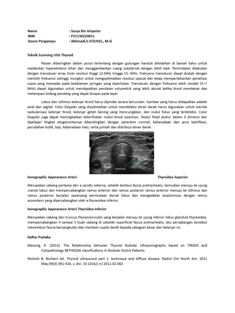 Teknik Scanning USG Tiroid | PDF | Kesehatan Holistik