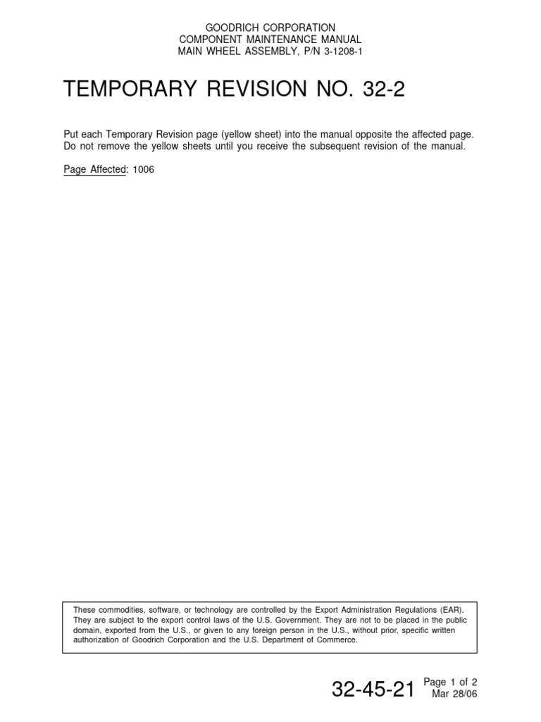 Goodrich CMM for Main Wheel Assembly | PDF | Tire | Leak