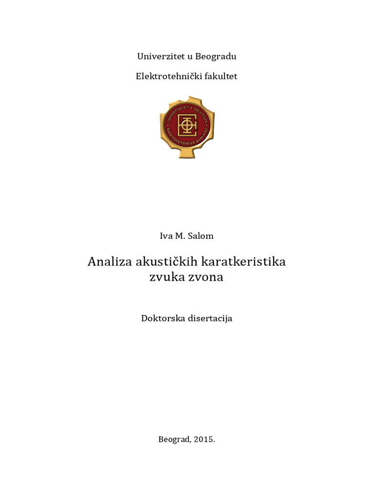 Iva Salom Doktorska Disertacija | PDF