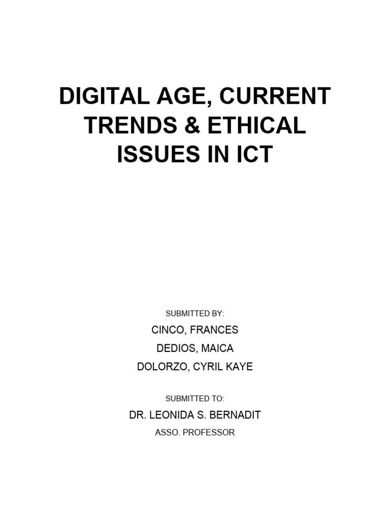 Trends and Ethical Issues in ICT 2025 | PDF | Augmented Reality ...