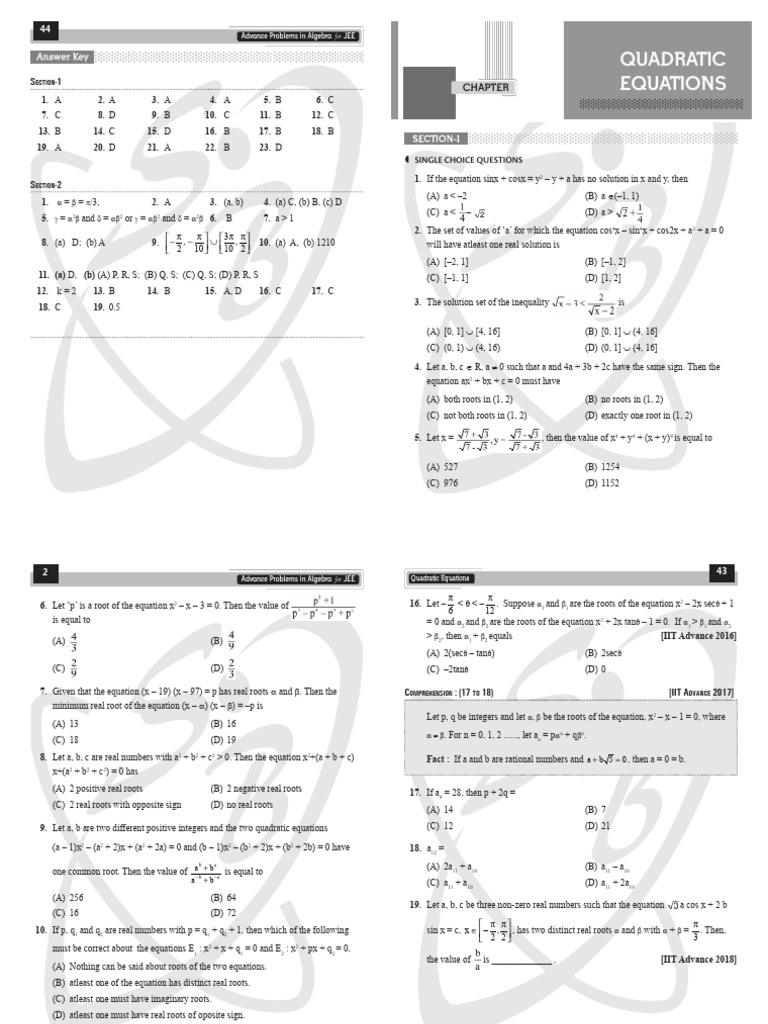 Quad VK | PDF | Quadratic Equation | Equations