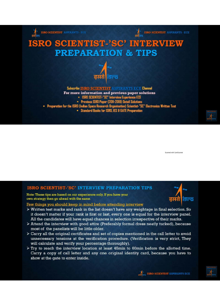 ISRO Scientist Interview Preparation Tips | PDF