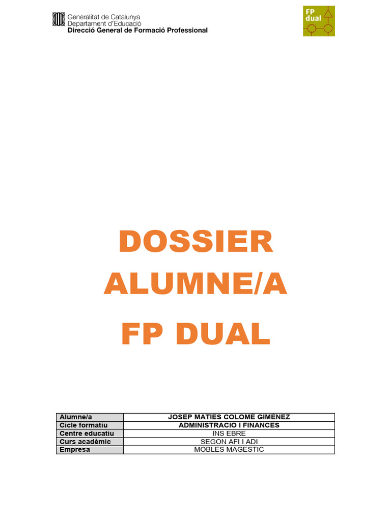 Dossier-DGFP-DUAL-JOSEP COLOMÉ | PDF