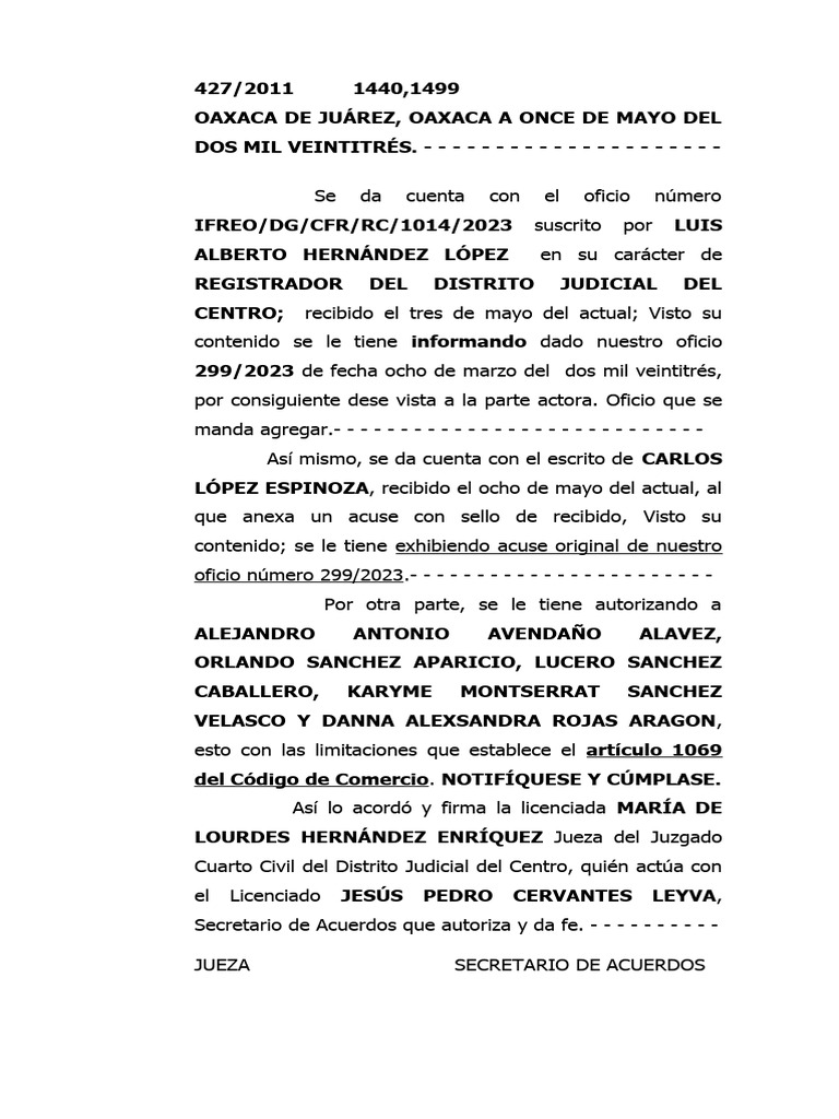 427-2011 Oficio Ifreo | PDF