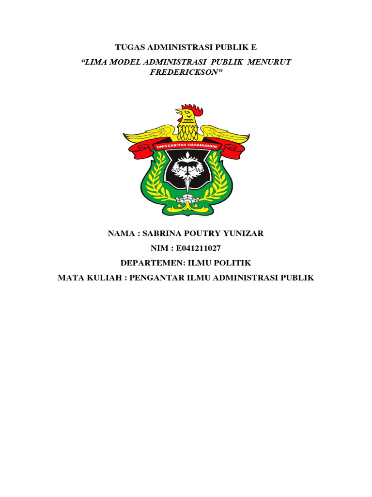 Lima Model Administrasi Publik Frederickson | PDF | Politik