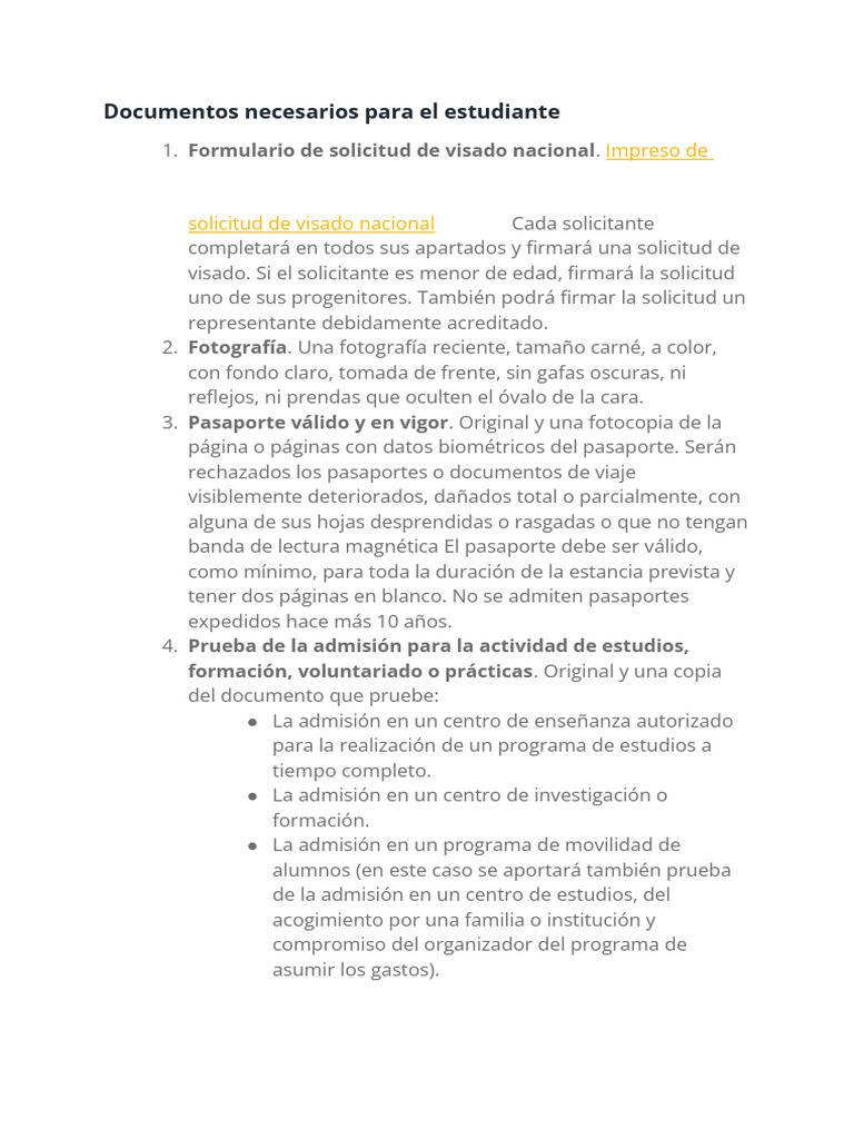 Documentos para visado de estudiante | PDF | Bancos | Seguro