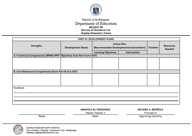Part Iv Ipcrf Idp | PDF