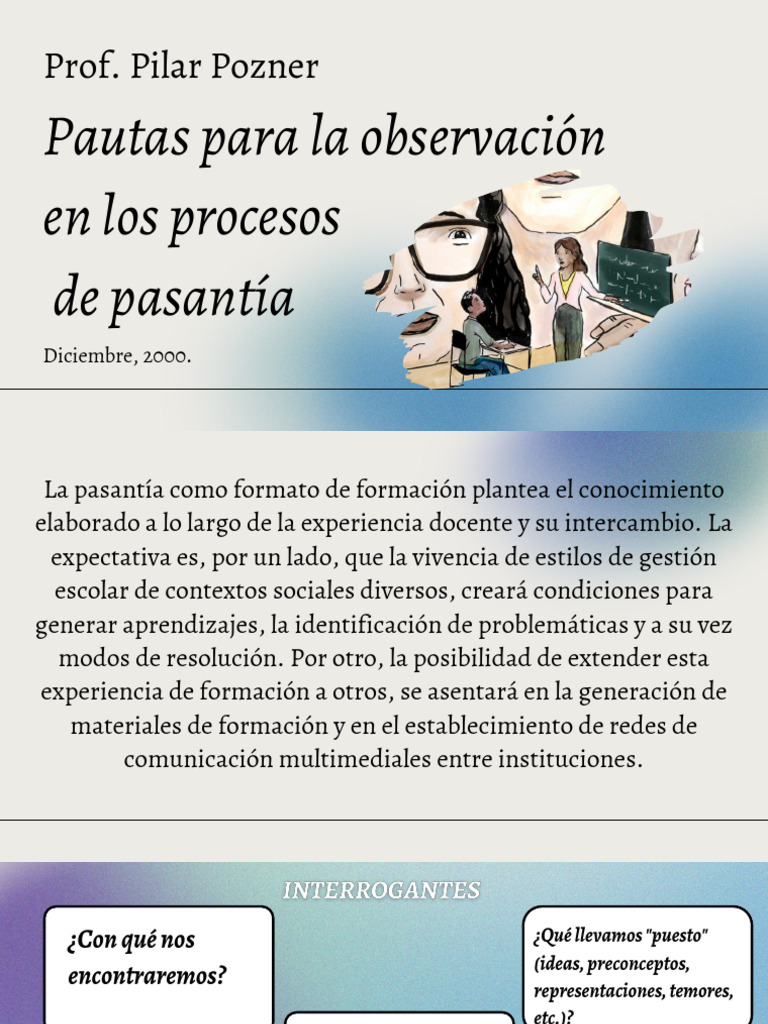 Prof. Pilar Pozner | PDF | Observación | Experiencia