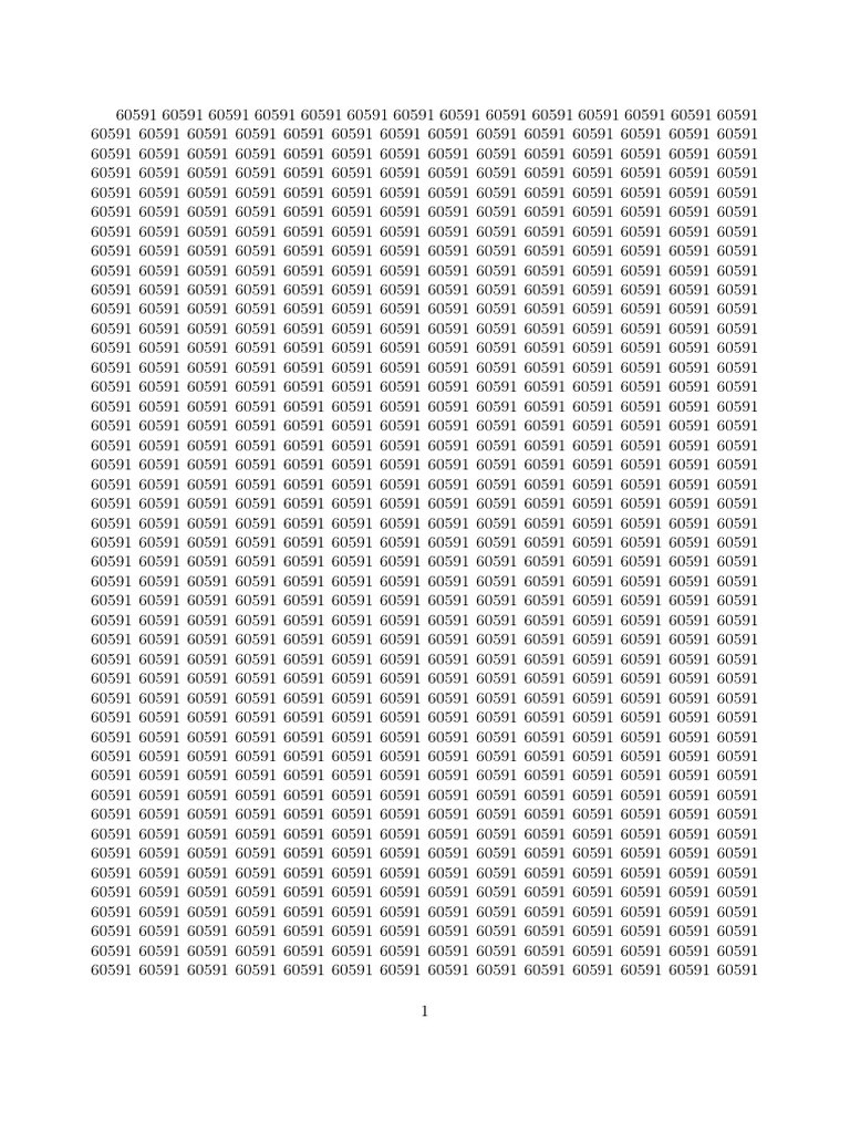 Repeated Number Sequence 60591 | PDF