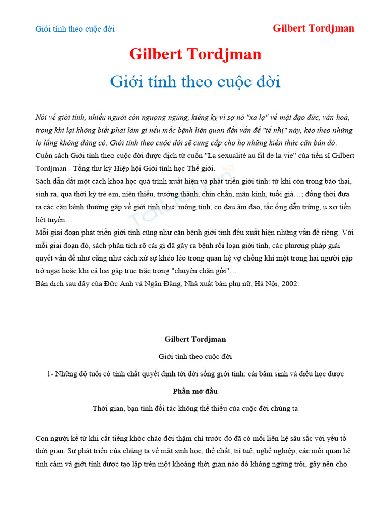 Gioi Tinh Theo Cuoc Doi Phan 1 4742 | PDF