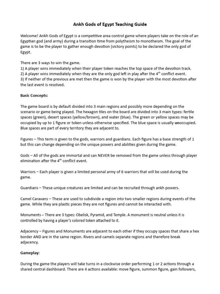Ankh Teaching Guide | PDF | Gaming