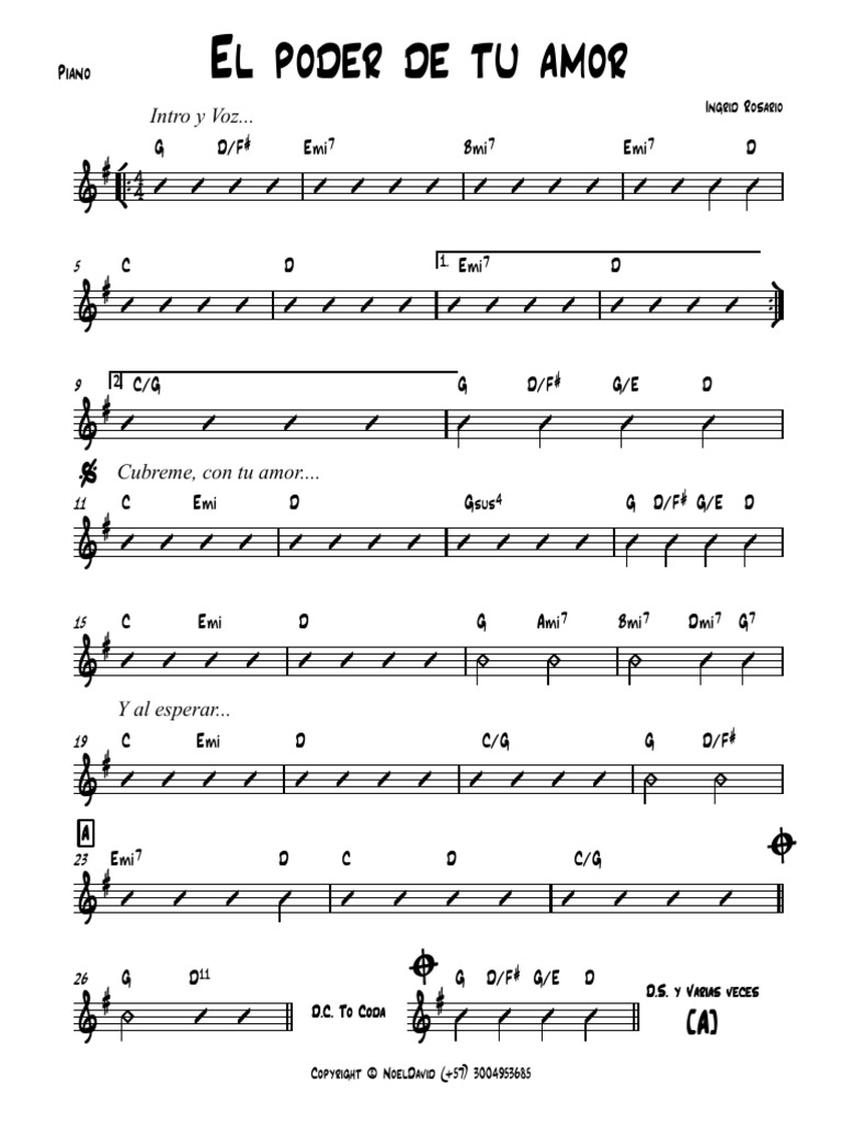El Poder de Tu Amor - Piano | PDF