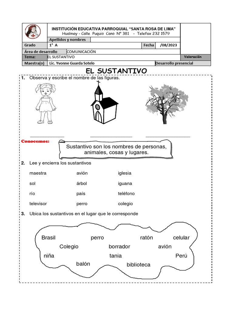 Guía El Sustantivo | PDF