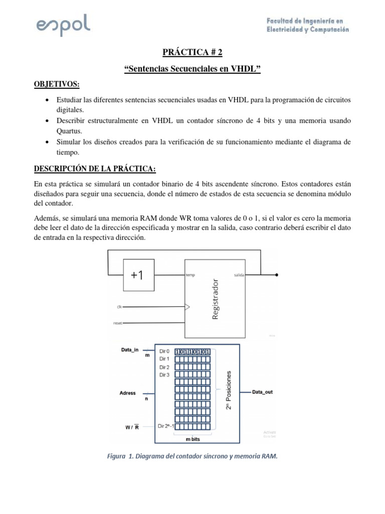 Práctica # 2 Sentencias Secuenciales VHDL-3 | PDF | Vhdl | Almacenamiento de datos de la computadora