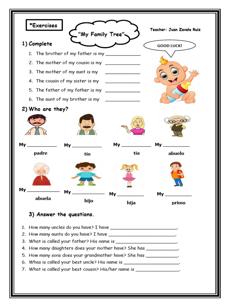Family Tree Exercises for Kids | PDF