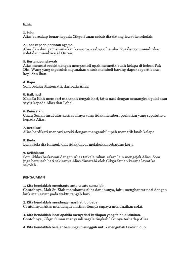 Nilai Dan Pengajaran Chot | PDF