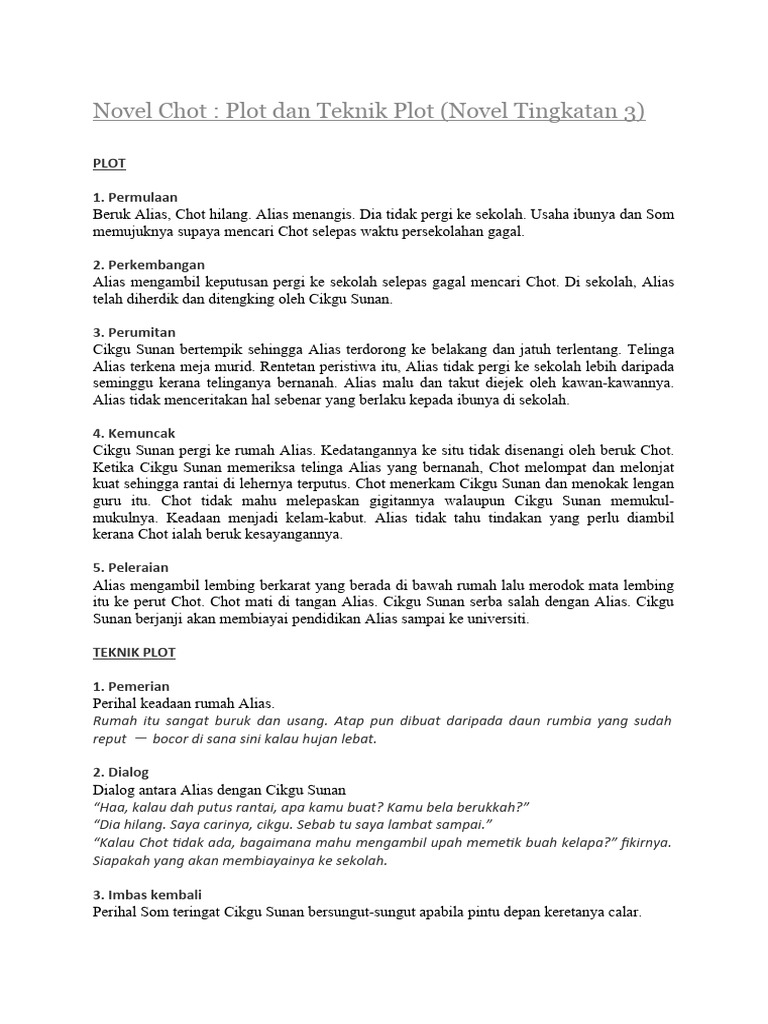 Plot Dan Teknik Chot | PDF