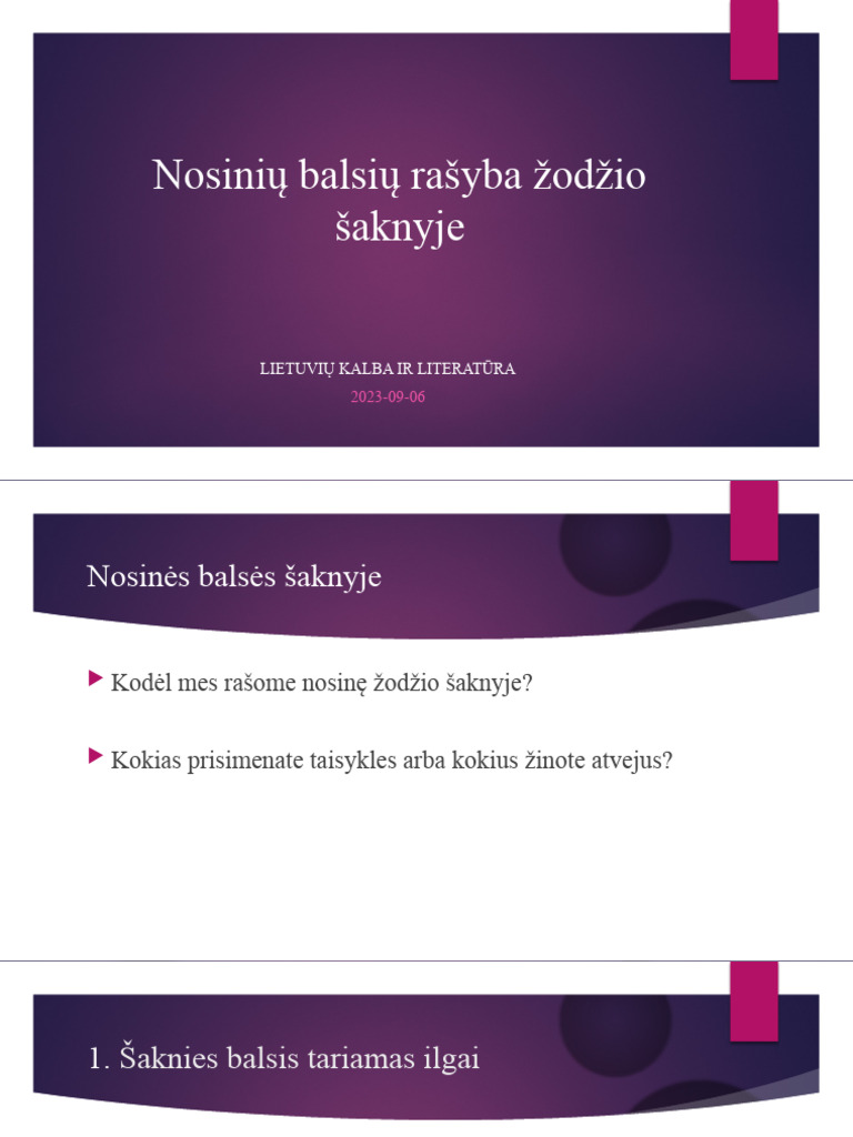 3 Pamoka Nosines Balses Saknyje | PDF