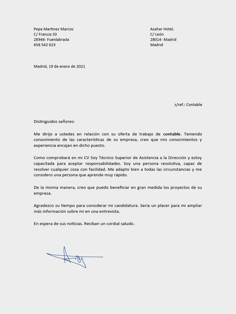 Carta de Presentacion para La Oferta de La Empresa (.) | PDF