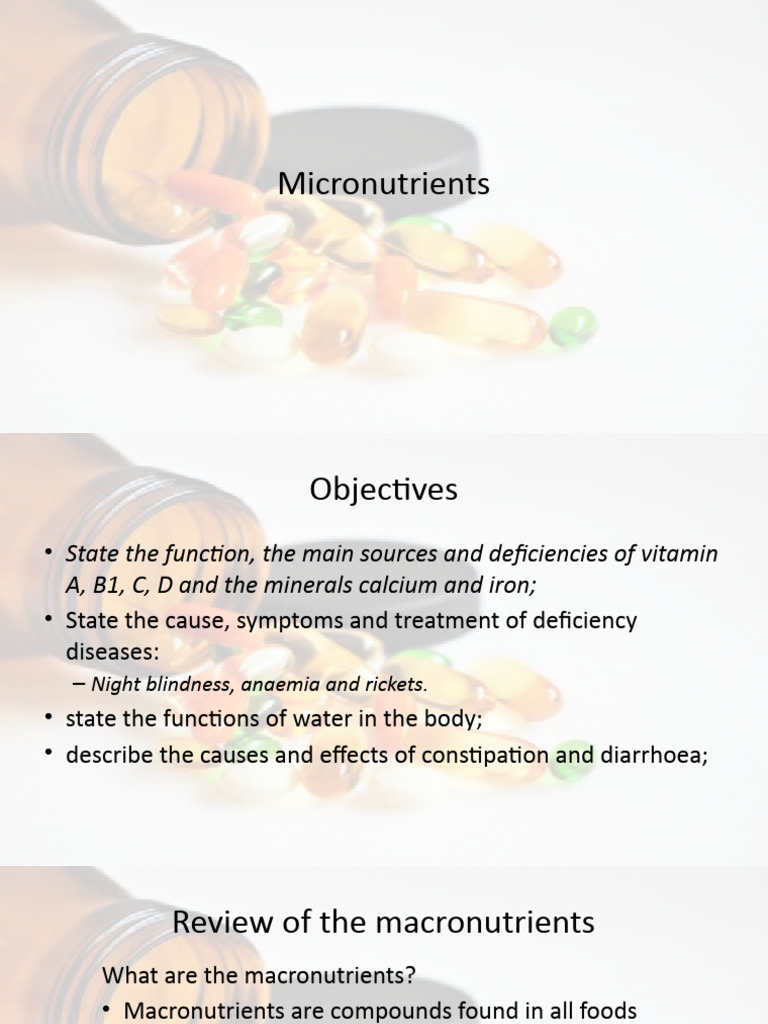 NUTRITION - Micronutrients and Revision Official | PDF | Nutrients ...