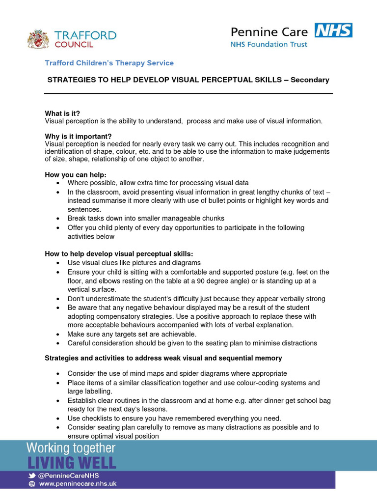 5 Improving Visual Perceptual Skills Secondary | PDF | Perception | Memory