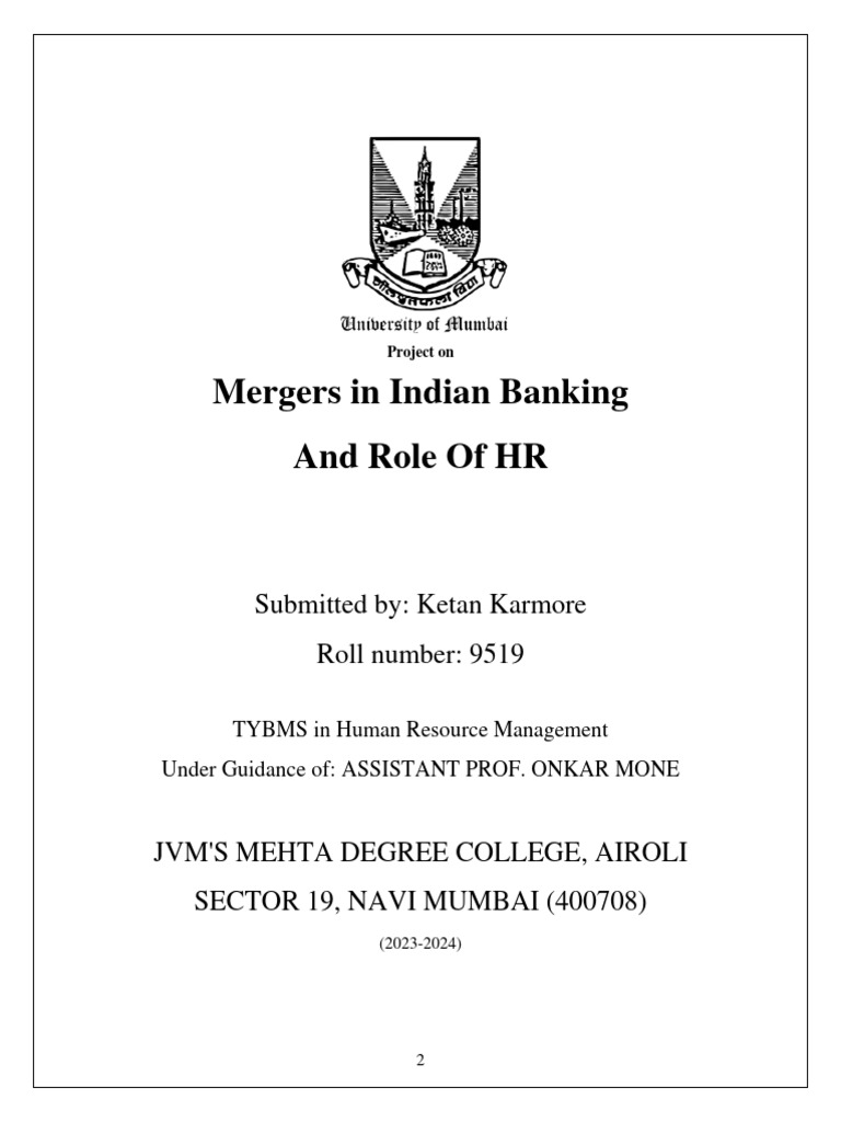 Analysis of Bank Mergers in India | PDF | Mergers And Acquisitions ...