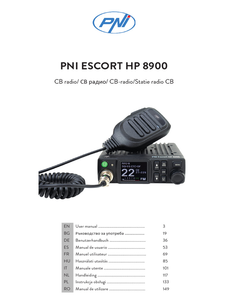 Manual de Utilizare Statie Radio Auto CB Pni Escort HP 8900 | PDF ...