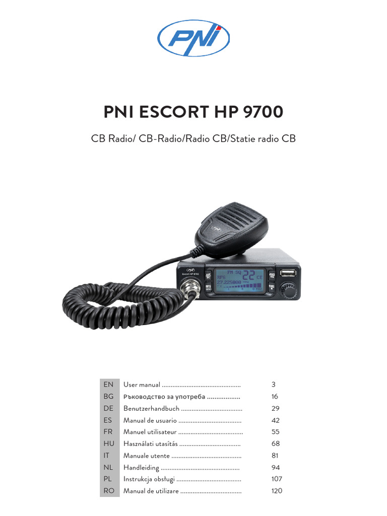 Manual de Utilizare Statie Radio Auto CB Pni Escort HP 9700 | PDF ...