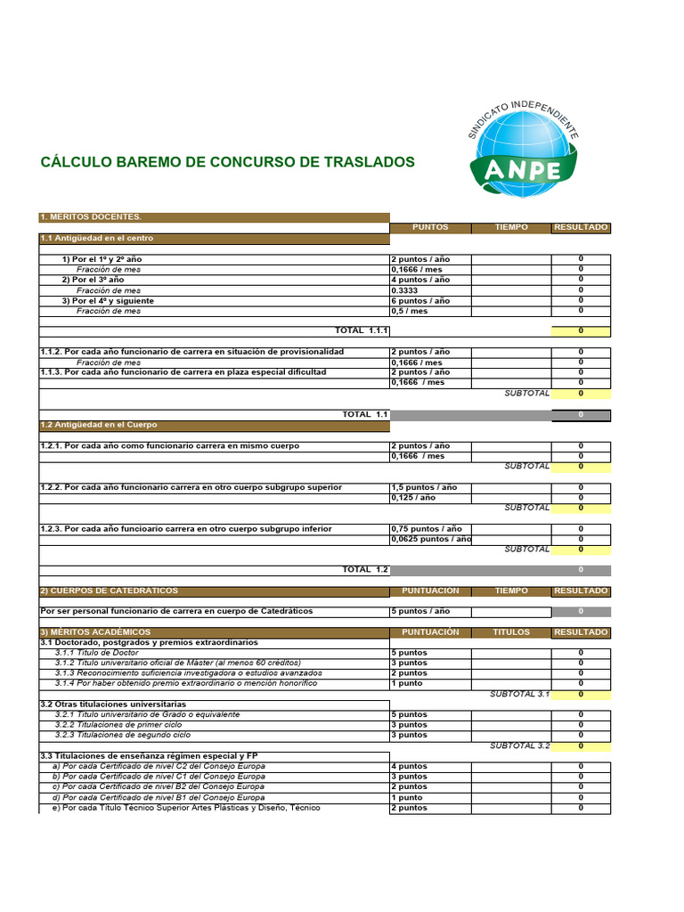 Calcula Tu Baremo | PDF