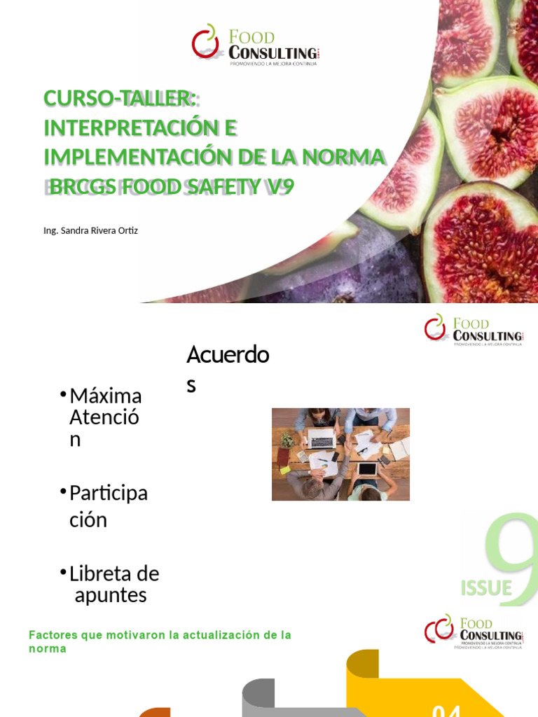 Taller BRCGS Food Safety V9 | PDF | Análisis de Riesgo y Puntos Críticos de Control | Seguridad ...