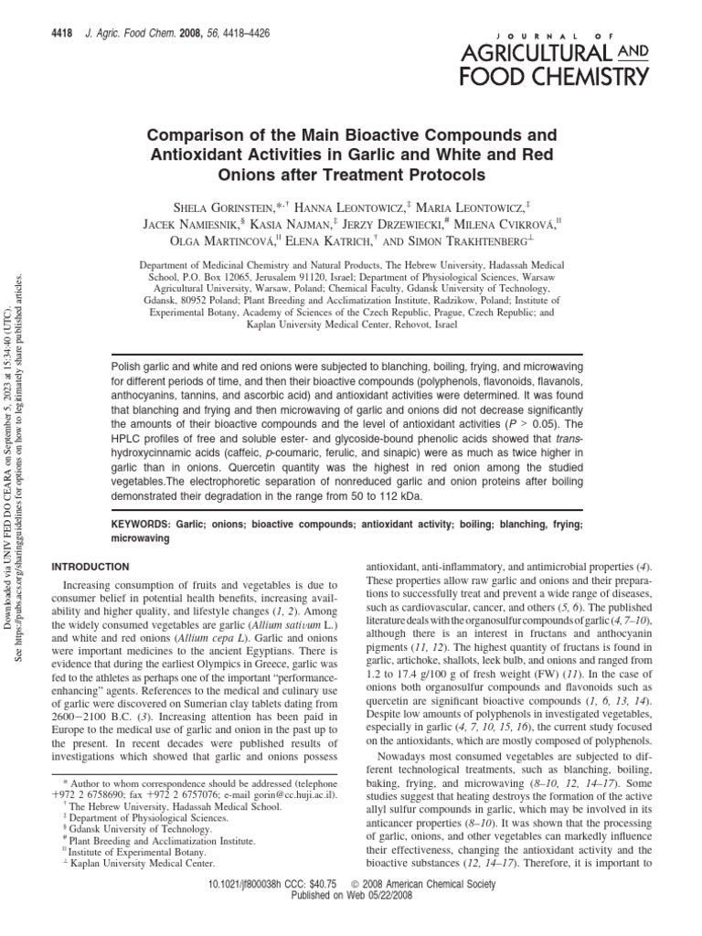 Comparison of The Main Bioactive Compounds and Antioxidant Activities ...