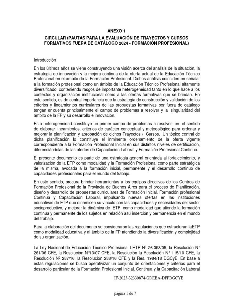 Anexo 1 If-2023-32339874-Gdeba-Dfpdgcye | PDF | Desarrollo profesional ...