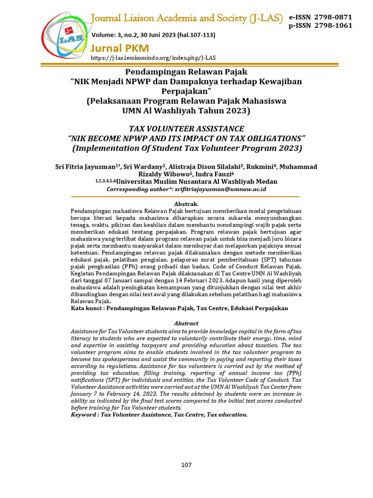 Pengabdian Jurnal PKM (J-Las) | PDF