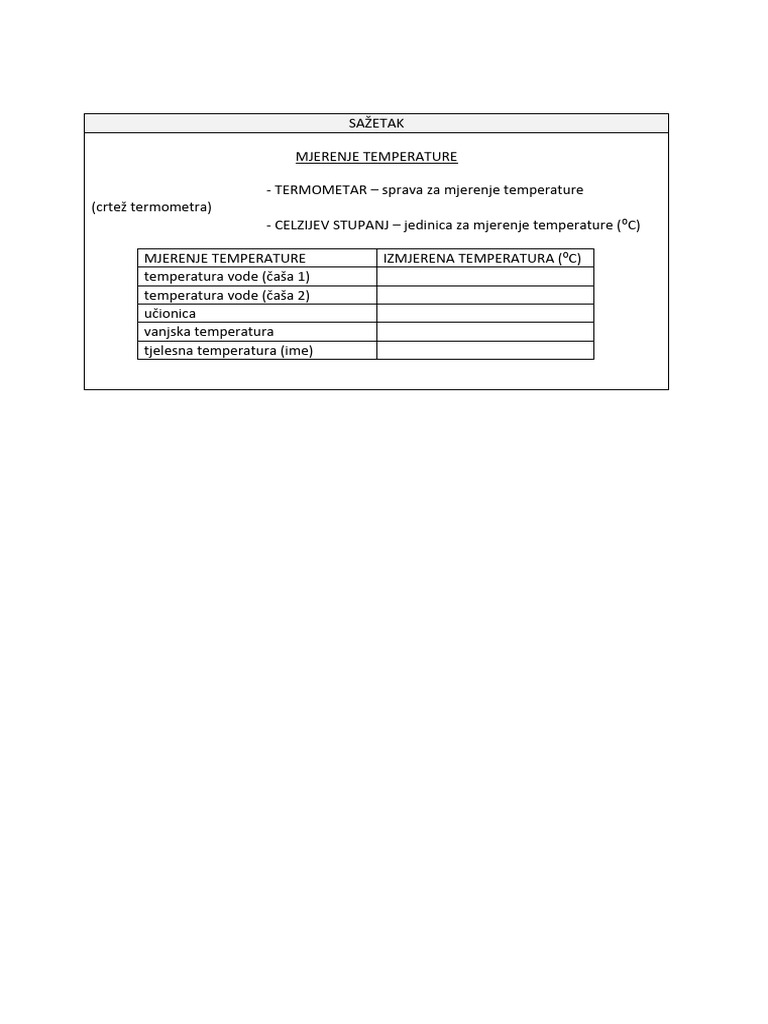 Mjerenje Temperature | PDF