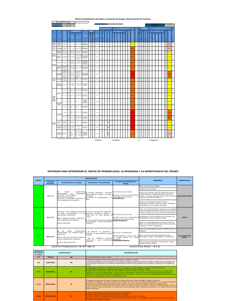 Matriz Miper Trabajos de Gasfiteria Gasfiter 1 | PDF | Riesgo ...