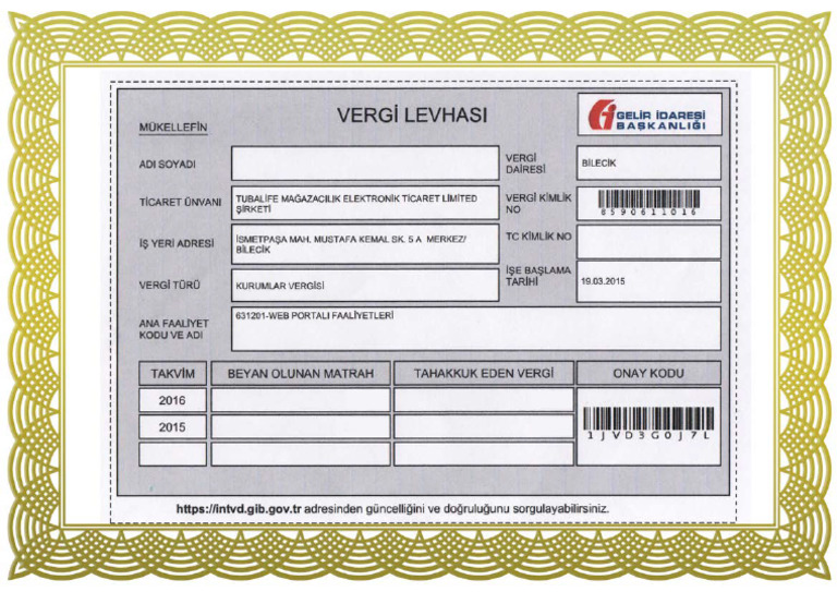 VERGİ LEVHASI 1 | PDF