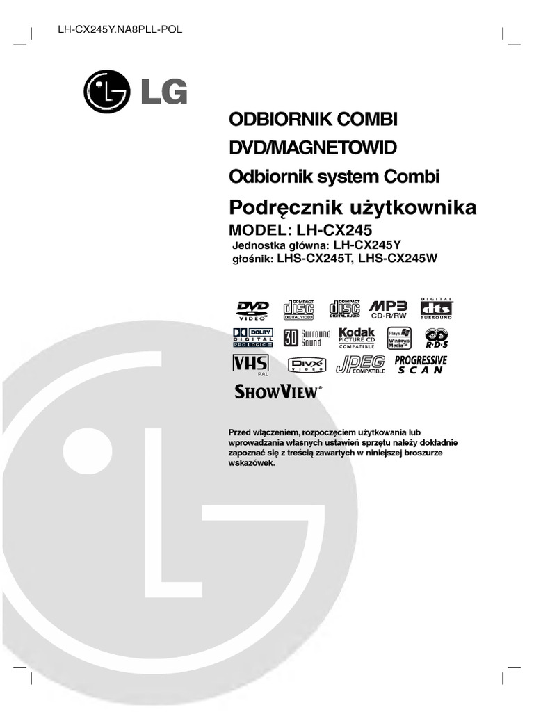 Instrukcja Kina Domowego LG LH-CX245Y | PDF