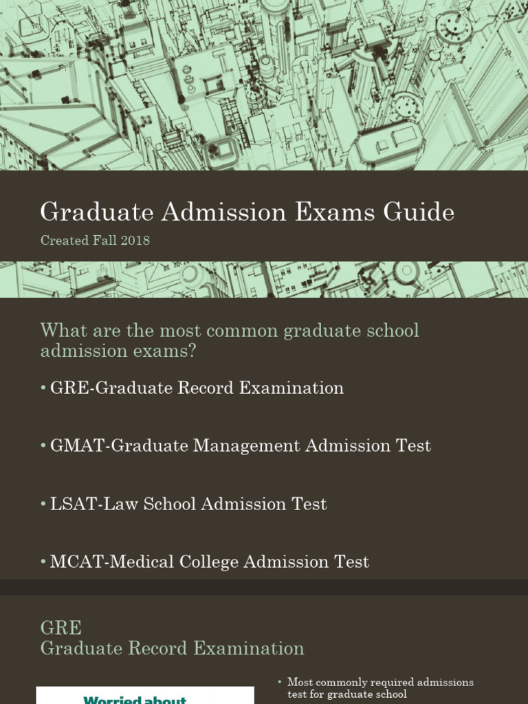 Graduate Admission Exams Guide | PDF | Graduate Record Examinations | Graduate Management ...