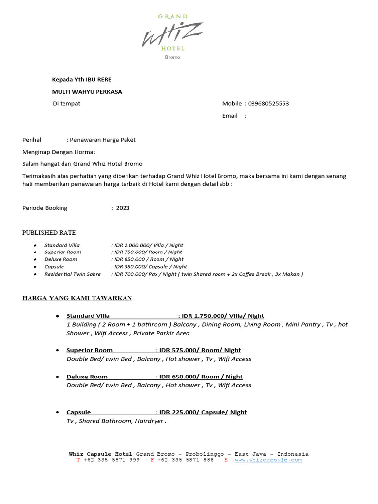 Penawaran Rere Multi Wahyu Perkasa | PDF