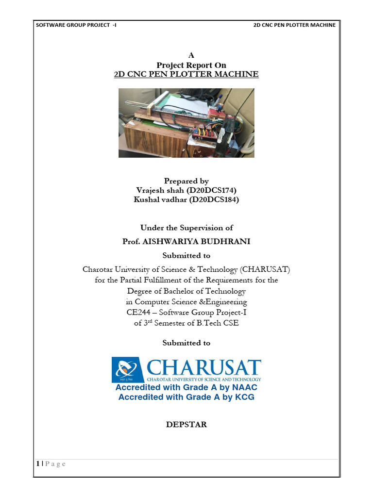 CNC Pen Plotter Project Report | PDF | Electric Motor | Numerical Control