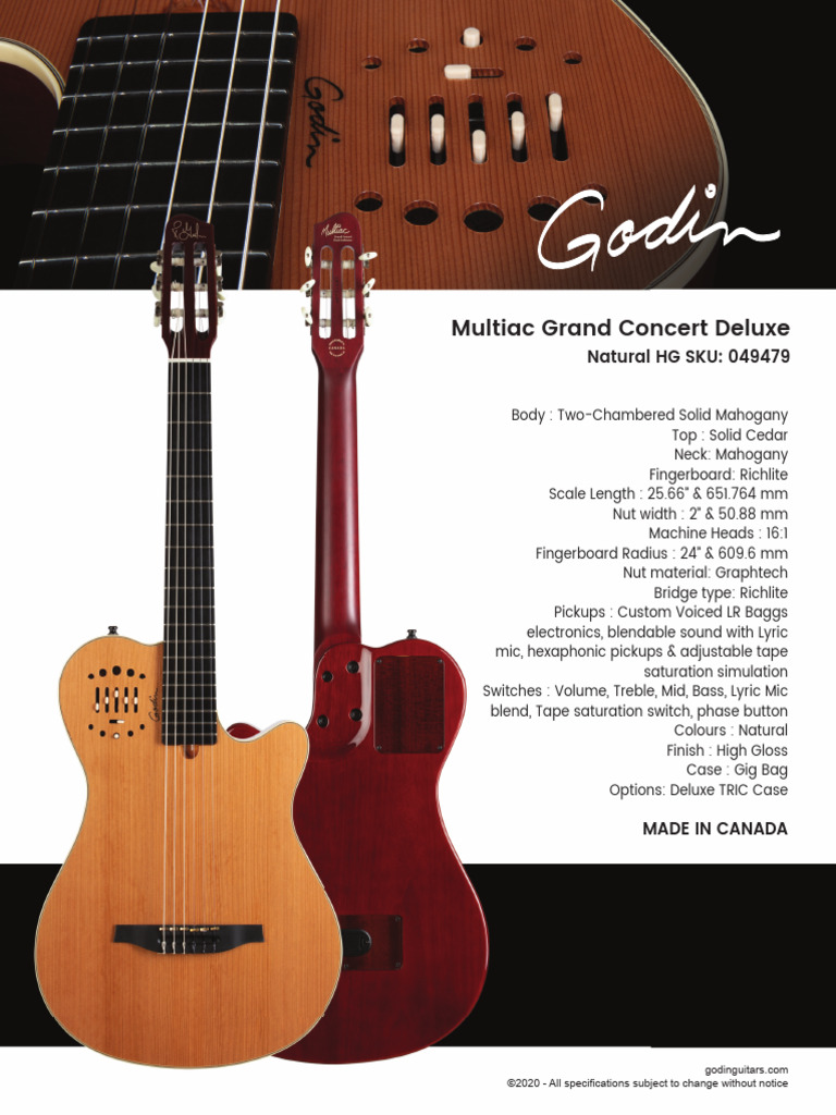Godin Multiac GrConcert Deluxe | PDF