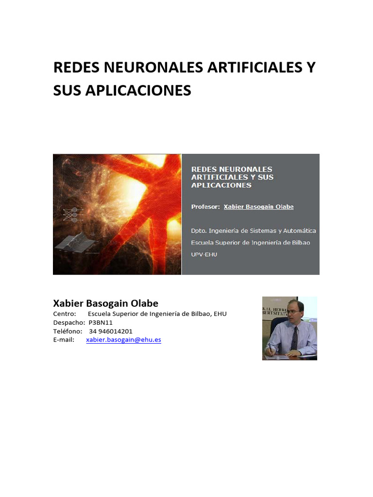 Libro Redes Neuronales Artificiales | PDF | Red neuronal artificial | Neurona