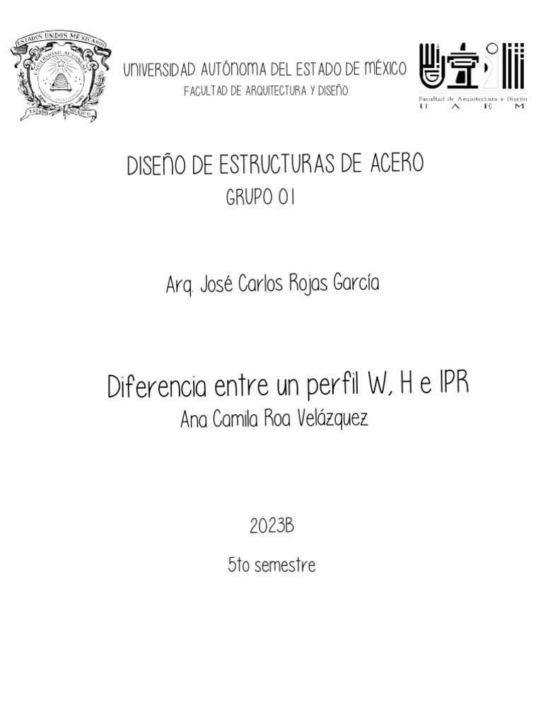Diferencia Entre Un Perfil W, H e IPR | PDF | Puente | Acero