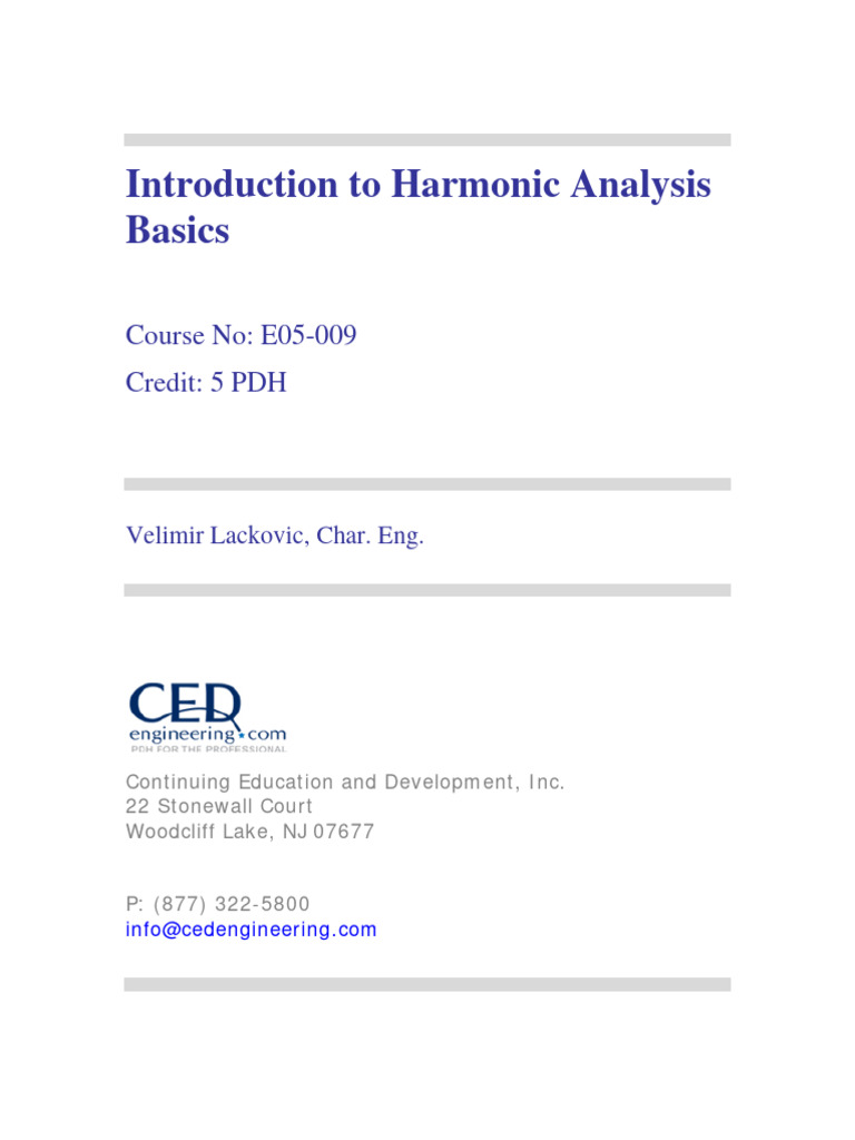 Introduction To Harmonic Analysis Basics - R2 | PDF | Resonance | Electrical Impedance
