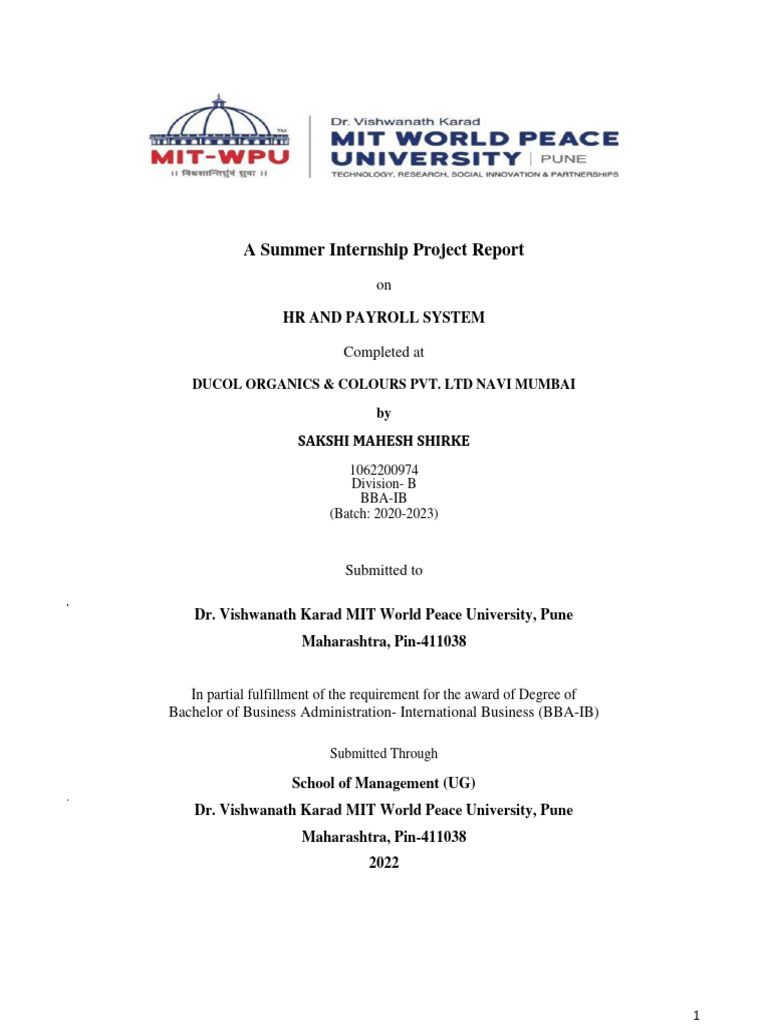 Sample 1 Sakshi Sirkhe Internship Project | PDF | Statistics | Employment