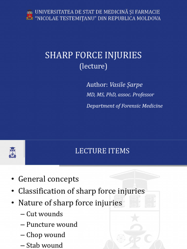 Lecture 03.3 - Sharp Trauma | PDF | Injury | Causes Of Death Lecture 03.3 - Sharp Trauma | PDF | Injury | Causes Of Death