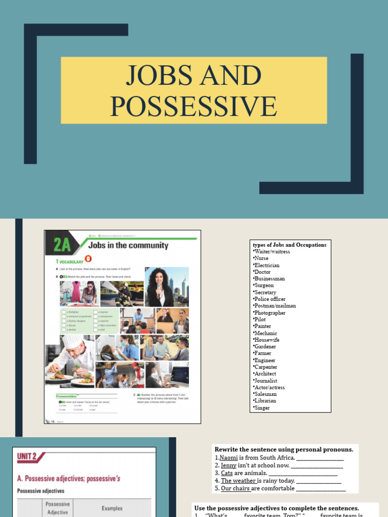 Jobs and Possessive | PDF | Plural | Noun