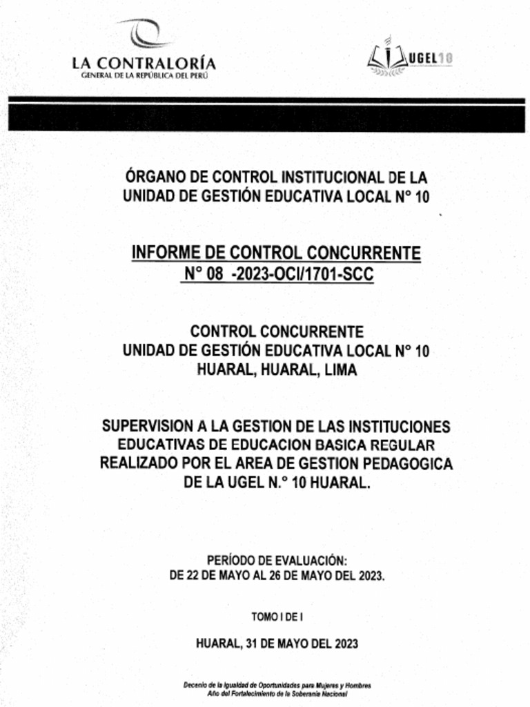 Informe 008-2023-Oci Control Concurrente | PDF
