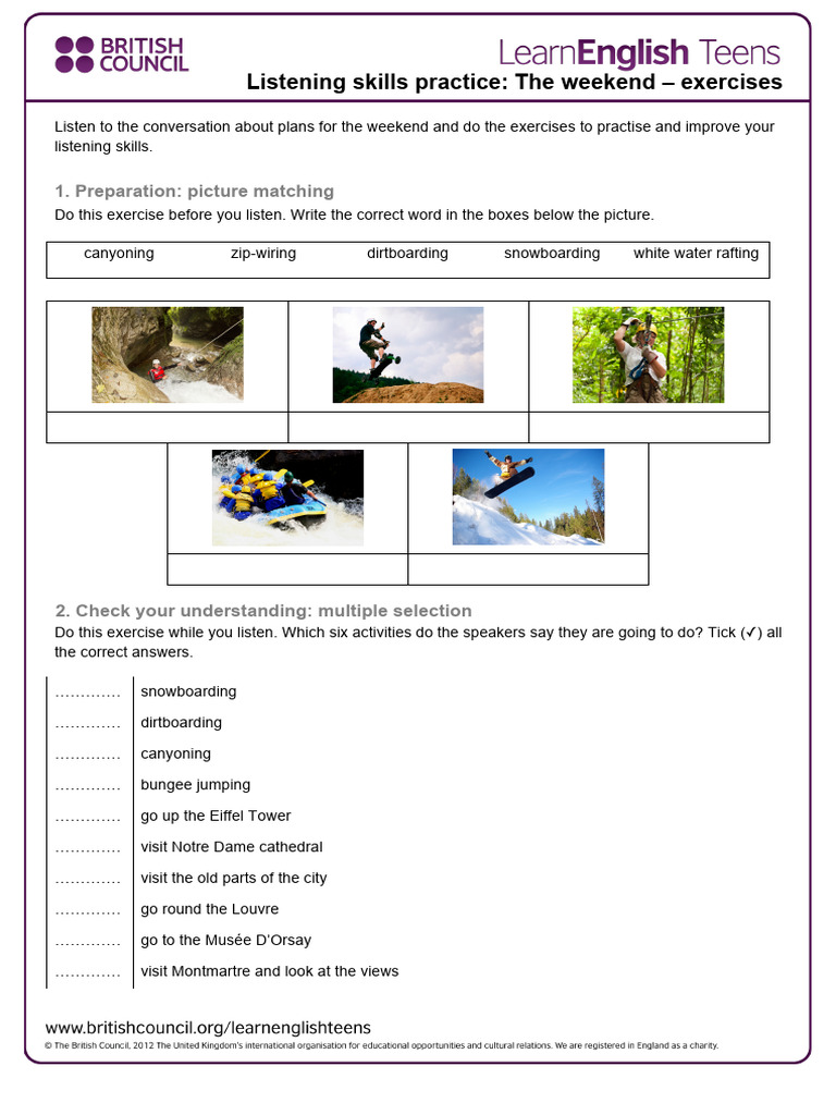 The Weekend - Exercises 0 230712 105715 | PDF