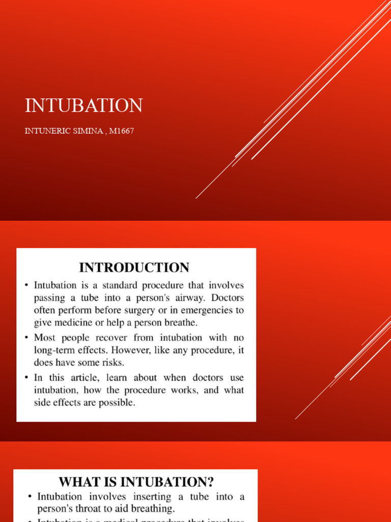 Intubation | PDF | Medical Procedures | Medicine